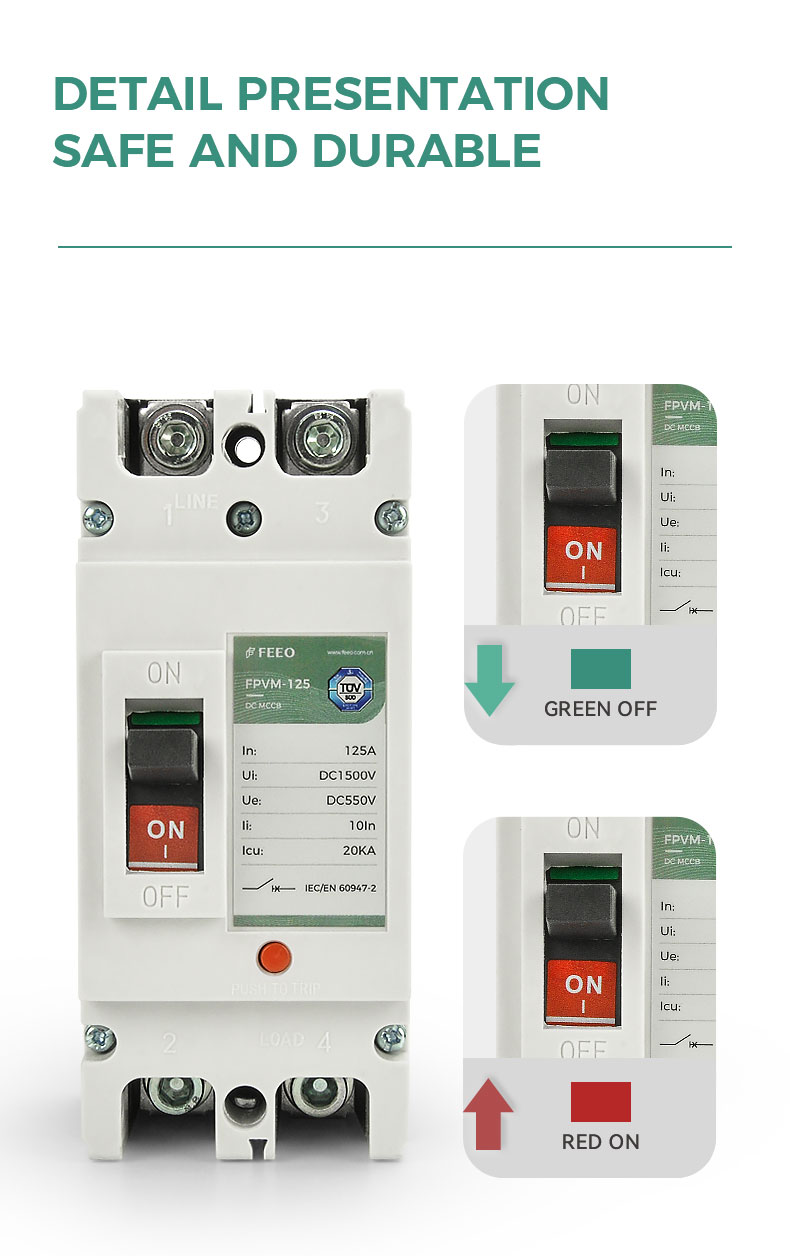 Solar 125A 250A 550V 2P DC MCCB